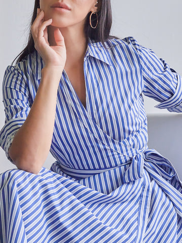 Long Sleeves Overlapped Flare Dress – Dressing Paula