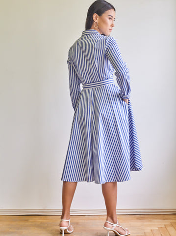 Long Sleeves Overlapped Flare Dress – Dressing Paula