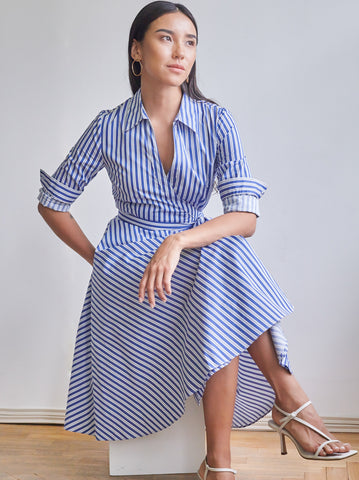 Long Sleeves Overlapped Flare Dress – Dressing Paula